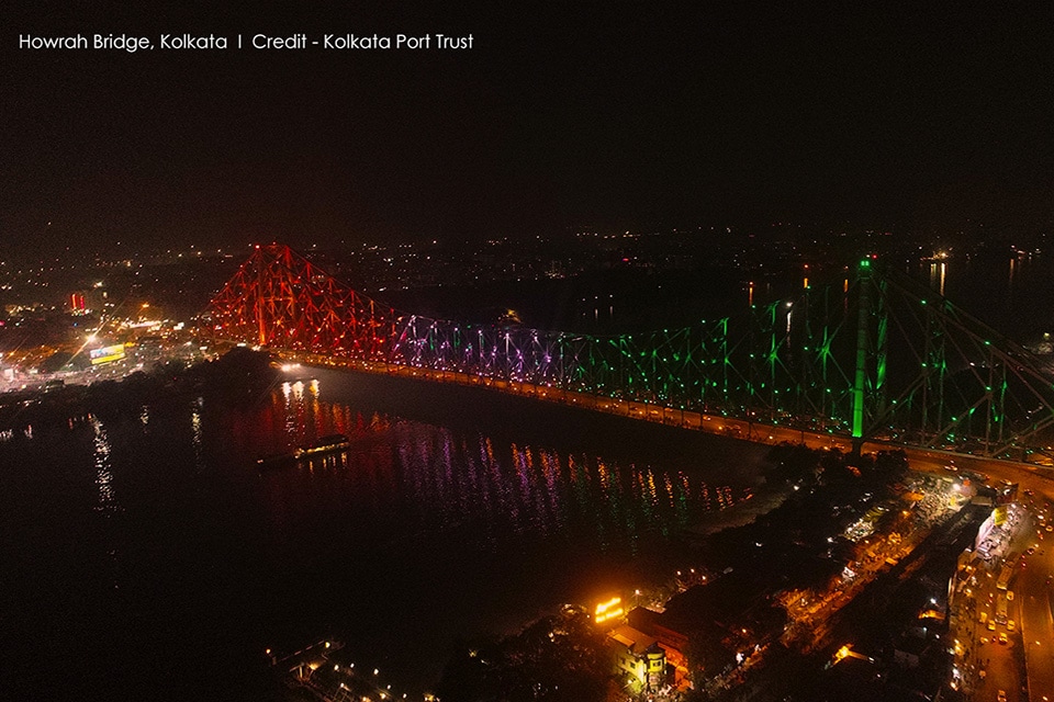 Rabindra Setu At Night