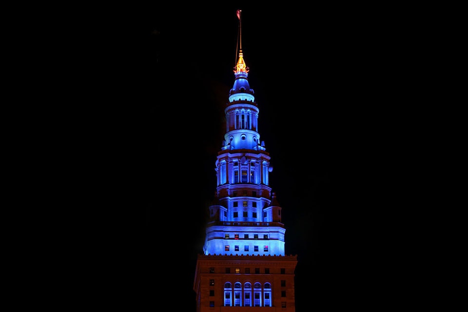 Terminal Tower Ohio State Terminal Tower Skyscraper Cleveland Ohio Usa